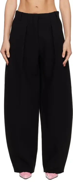 Jacquemus Ovalo High Waist Wide Leg Trousers - Black