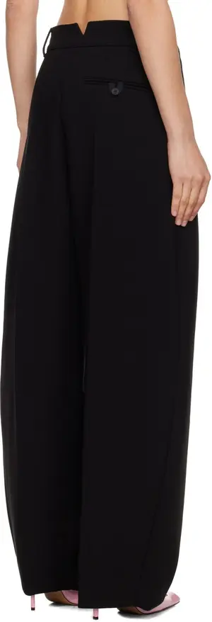 Jacquemus Ovalo High Waist Wide Leg Trousers - Black