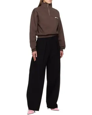 Jacquemus Ovalo High Waist Wide Leg Trousers - Black
