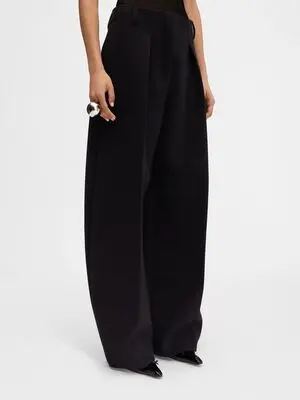 Jacquemus Ovalo High Waist Wide Leg Trousers - Black