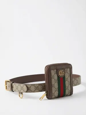 Gucci Ophidia Gg-jacquard Belt Bag - Beige/ebony