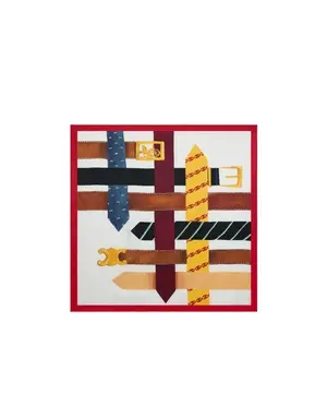Celine Silk Twill Square Scarf With Graphic Detailing