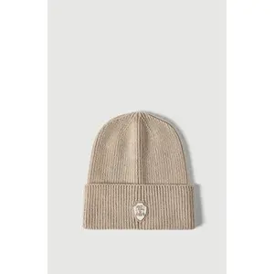 Brunello Cucinelli Cashmere English Rib Knit Beanie With Patch Logo