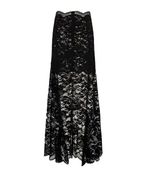 Rabanne Asymmetric Hem Laced Maxi Skirt