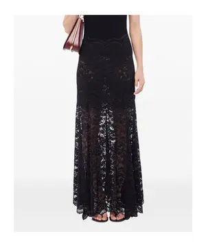 Rabanne Asymmetric Hem Laced Maxi Skirt
