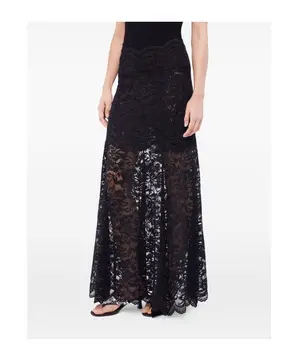 Rabanne Asymmetric Hem Laced Maxi Skirt