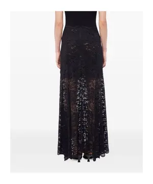 Rabanne Asymmetric Hem Laced Maxi Skirt