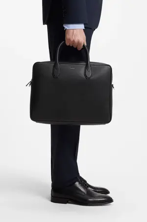 Hugo Boss Grained Document Case With Logo Lettering