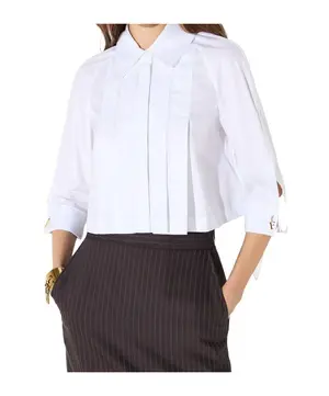 Elisabetta Franchi Cotton Shirt With Pleats