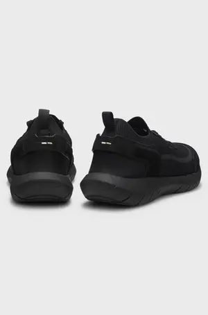 Hugo Boss Lace-up Suede Trainers With A Knit Sock