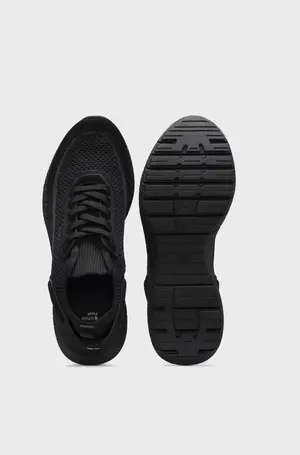 Hugo Boss Lace-up Suede Trainers With A Knit Sock