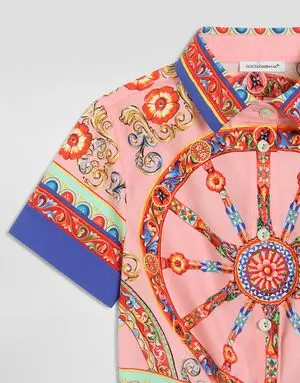 Dolce & Gabbana Carretto-print Poplin Shirt