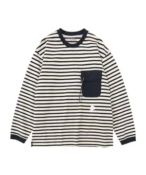 AND WANDER Striped Long-sleeved T-shirt - White