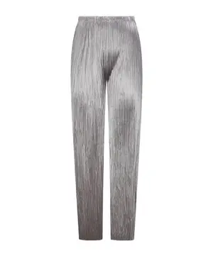 FORTE_FORTE Pleated Jersey Pants With Silver-toned Finish