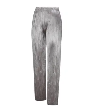 FORTE_FORTE Pleated Jersey Pants With Silver-toned Finish