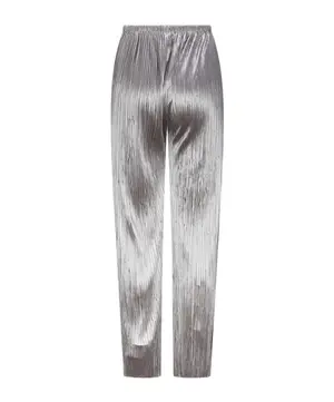 FORTE_FORTE Pleated Jersey Pants With Silver-toned Finish