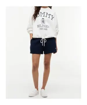 Tommy Hilfiger Crest Logo Print Drawstring Hem Sweater