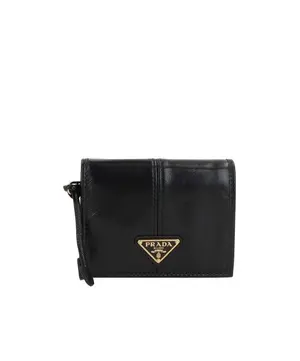 Prada Triangle-logo Bi-fold Wallet - Black