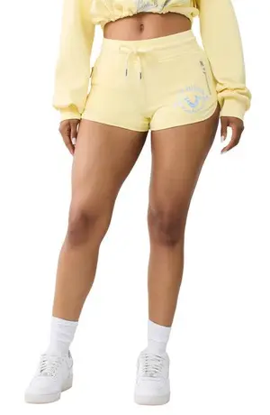 True Religion Zip Pocket Dolphin Hem Shorts - Double Cream