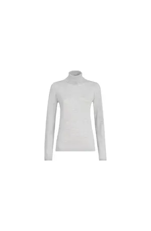 Brunello Cucinelli Cashmere And Silk Lightweight Turtleneck Sweater - Light Grey