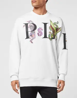 Philipp Plein Sweatshirt Ls Tattoo - White