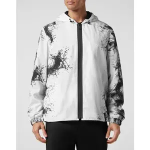 PLEIN SPORT Nylon Windbreaker Splash Extreme - White/black