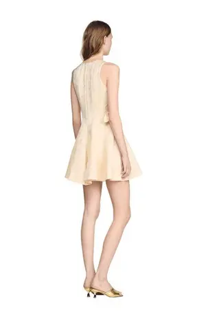 Sandro Short Floral Jacquard Dress