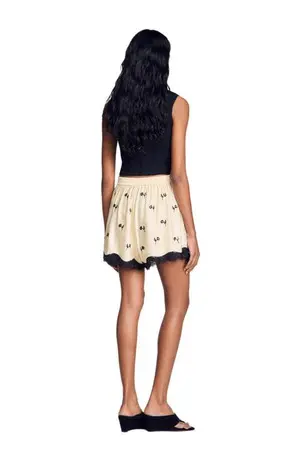 Sandro Floral Embroidered Shorts