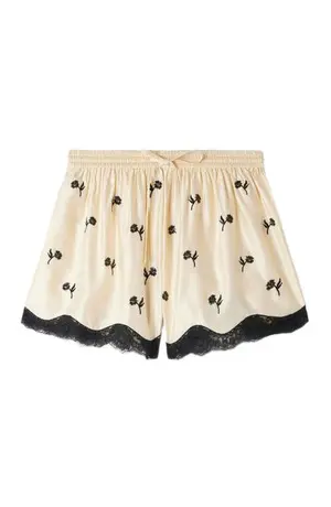 Sandro Floral Embroidered Shorts