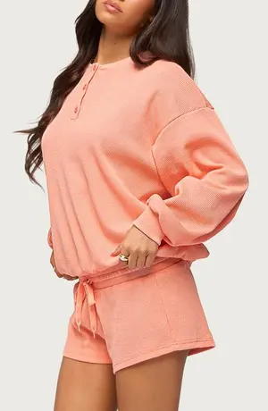 EDIKTED Baila Waffle Henley Top