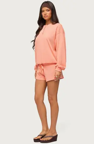 EDIKTED Baila Waffle Henley Top