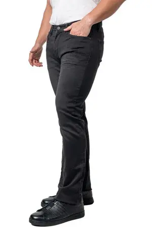 MACEOO Washed Straight Leg Jeans - Black