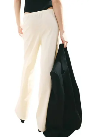 Mango Drawstring Mid Rise Straight Leg Pants