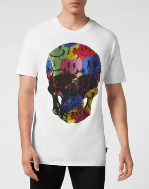 Philipp Plein T-shirt Round Neck Ss Smile - White