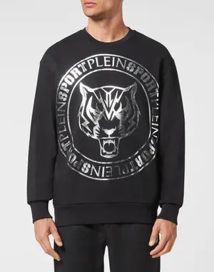 PLEIN SPORT Longsleeve Sweatshirt Tiger - Black/silver