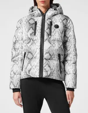PLEIN SPORT Nylon Puffer Jacket Pitone - Grey