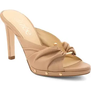 ELIZEE Carmina Mule Leather Platform Heel - Camel