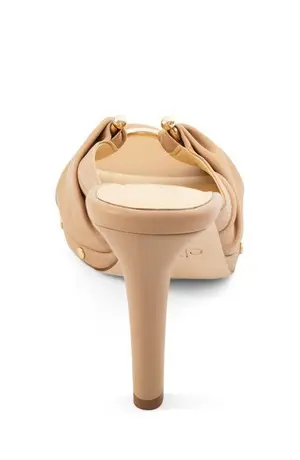 ELIZEE Carmina Mule Leather Platform Heel - Camel
