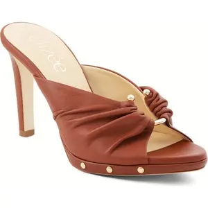 ELIZEE Carmina Mule Leather Platform Heel - Tan