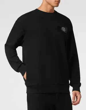 PLEIN SPORT Long Sleeve Crewneck Sweatshirt - Black