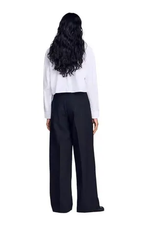 Sandro Striped Wide-leg Trousers