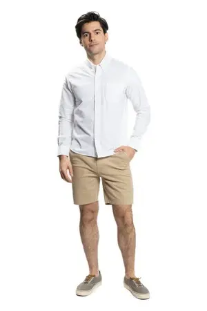 PETER MANNING NYC Stretch Chino Shorts 7 Inch - Khaki