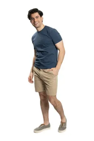PETER MANNING NYC Stretch Chino Shorts 7 Inch - Khaki