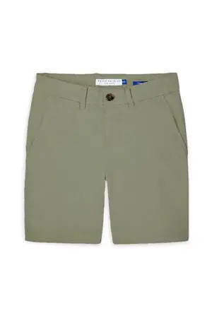 PETER MANNING NYC Stretch Chino Shorts 7 Inch - Olive