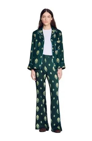 Sandro Paisley-print Floaty Trousers