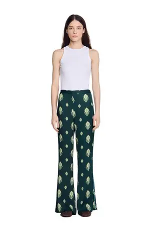 Sandro Paisley-print Floaty Trousers