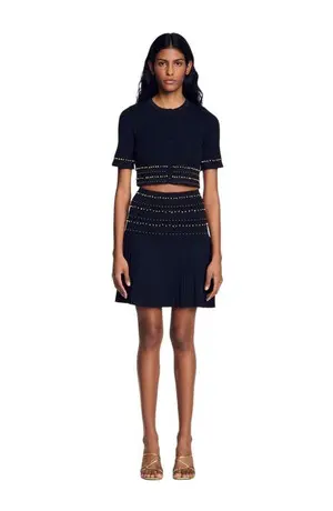 Sandro Cropped Cardigan - Black