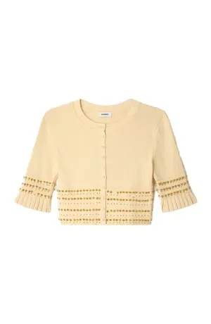Sandro Cropped Cardigan With Tassels