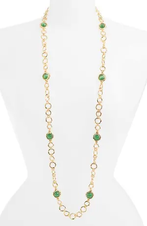 KARINE SULTAN Plated Bead Station Necklace