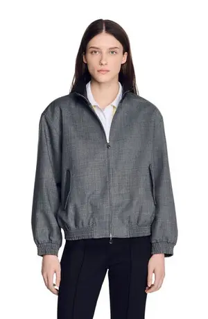Sandro Oversized Leather-collar Jacket